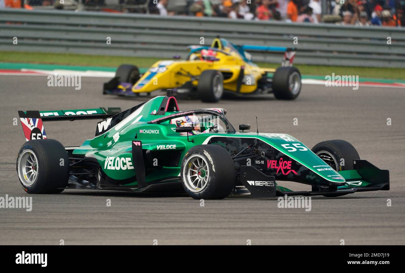 W Series driver Jamie Chadwick (55), of Britain, leads Abbi Pulling (49 ...