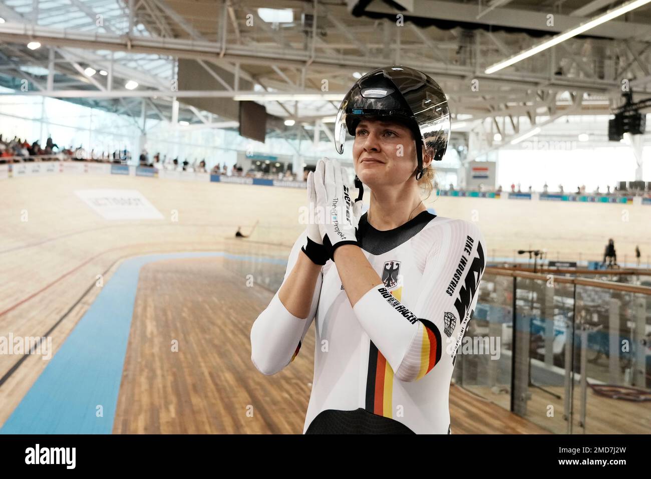 Lea Sophie Friedrich of Germany reacts after winning the gold medal in ...