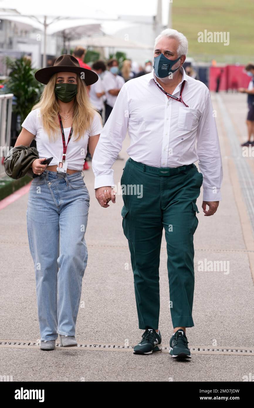 Lawrence Stroll walks with his daughter, Chloe Stroll, before the ...
