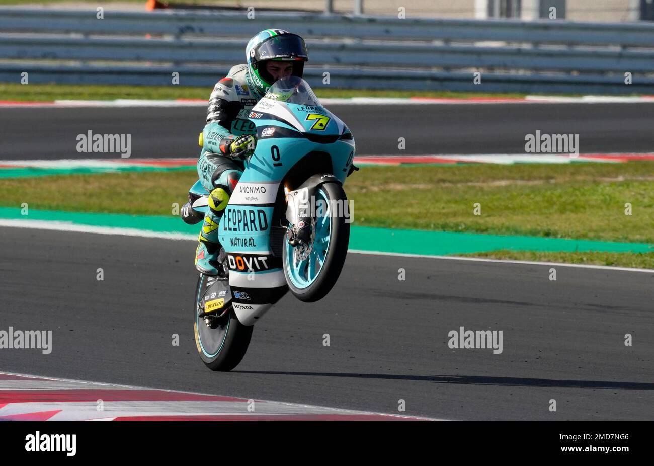 Italian rider Dennis Foggia of the Leopard Racing celebrates after ...