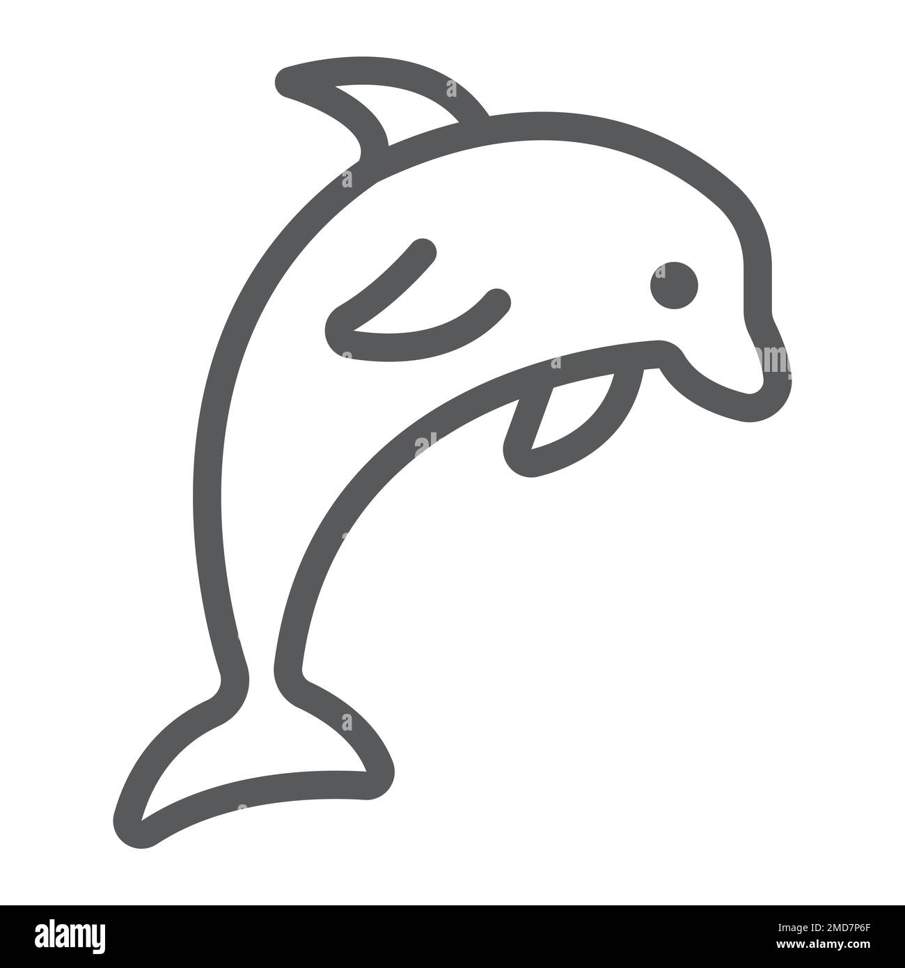 Dolphin line icon, animal and underwater, aquatic sign vector graphics ...