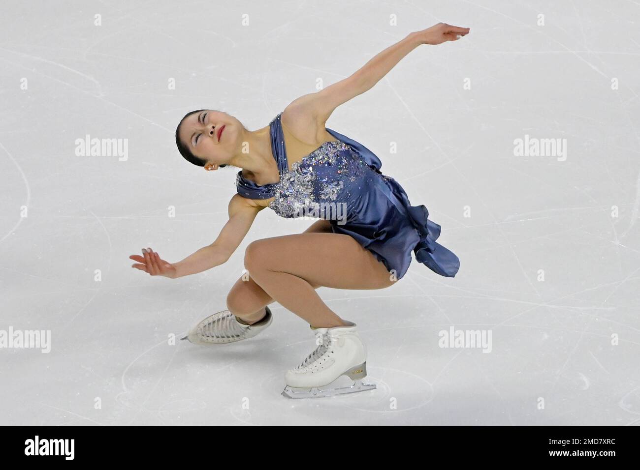 Satoko Miyahara, of Japan, performs during the women's short program at ...