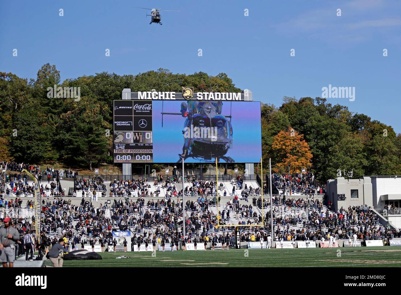 An Army helicopter does a flyover before taking on Wake Forest in an ...