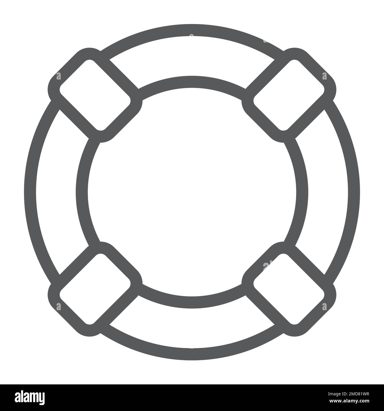 Lifebuoy line icon, sos and lifeguard, help sign vector graphics, a ...