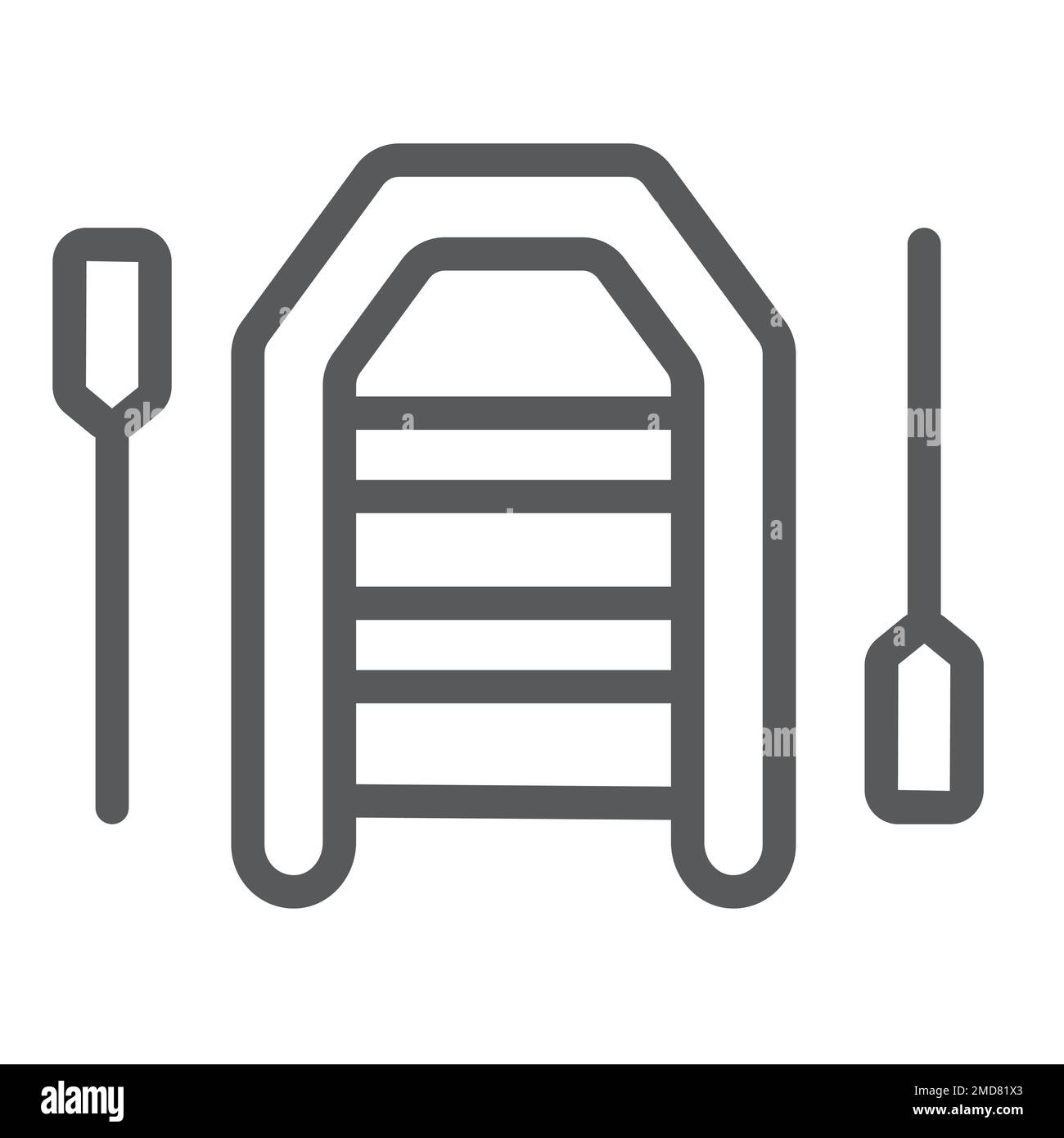 Inflatable Boat With Peddles line icon, diving and underwater, rubber ...