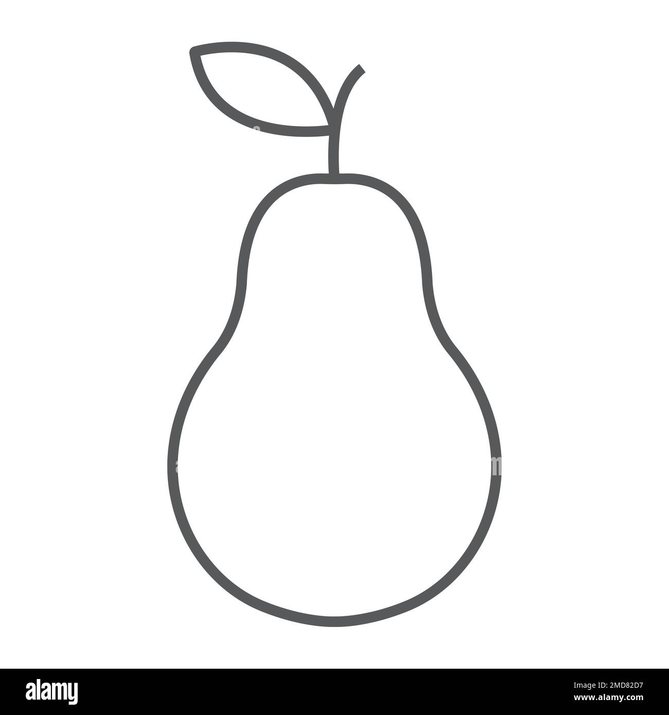 Pear thin line icon, fruit and vitamin, diet sign, vector graphics, a ...