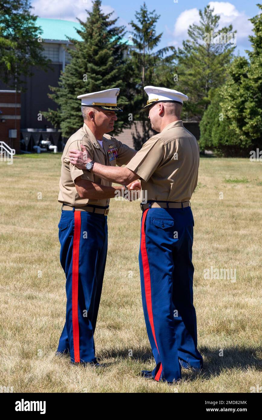 U.S. Marine Corps LtCol. Charles Winchester, outgoing commanding ...