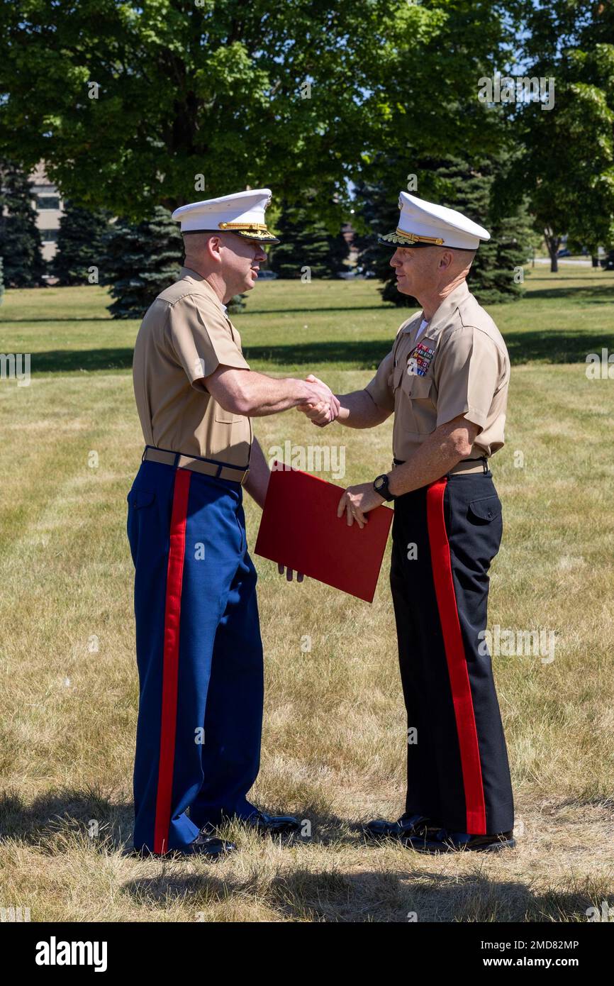 U.S. Marine Corps LtCol. Charles Winchester, outgoing commanding ...