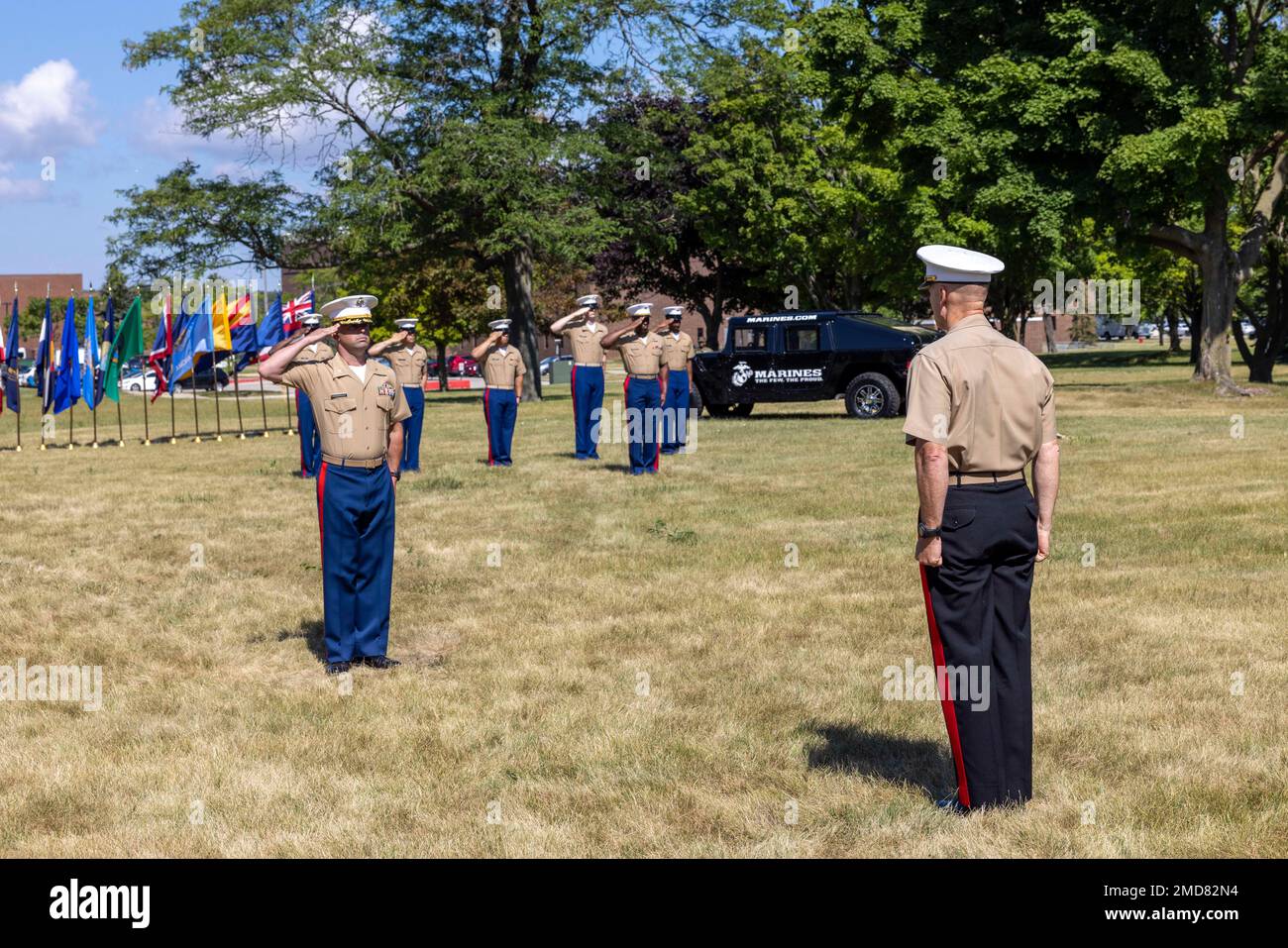 U.S. Marine Corps LtCol. Charles Winchester, outgoing commanding ...