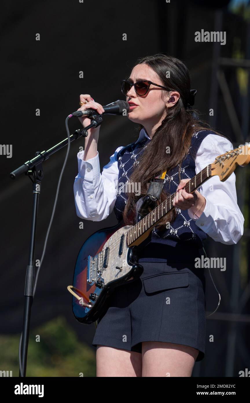Madeline Follin, of Cults performs on Friday, Oct. 22, 2021, at Shaky ...