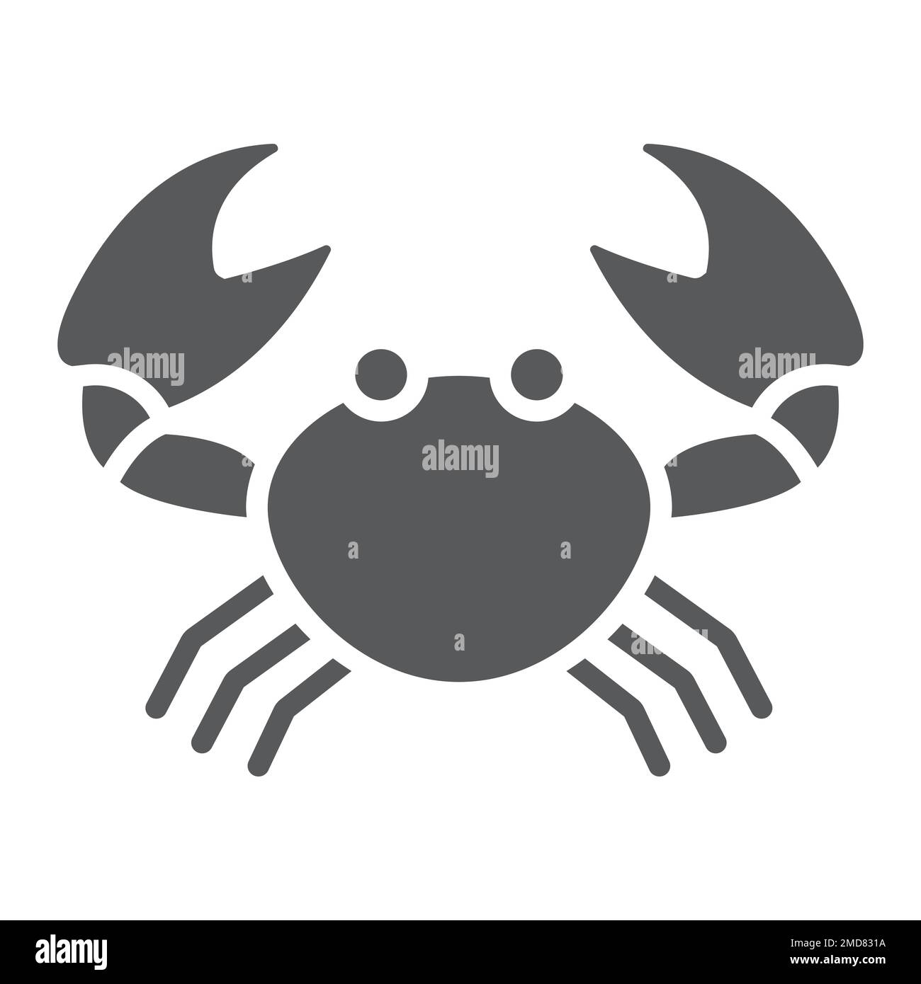 Crab glyph icon, animal and underwater, aquatic sign vector graphics, a ...