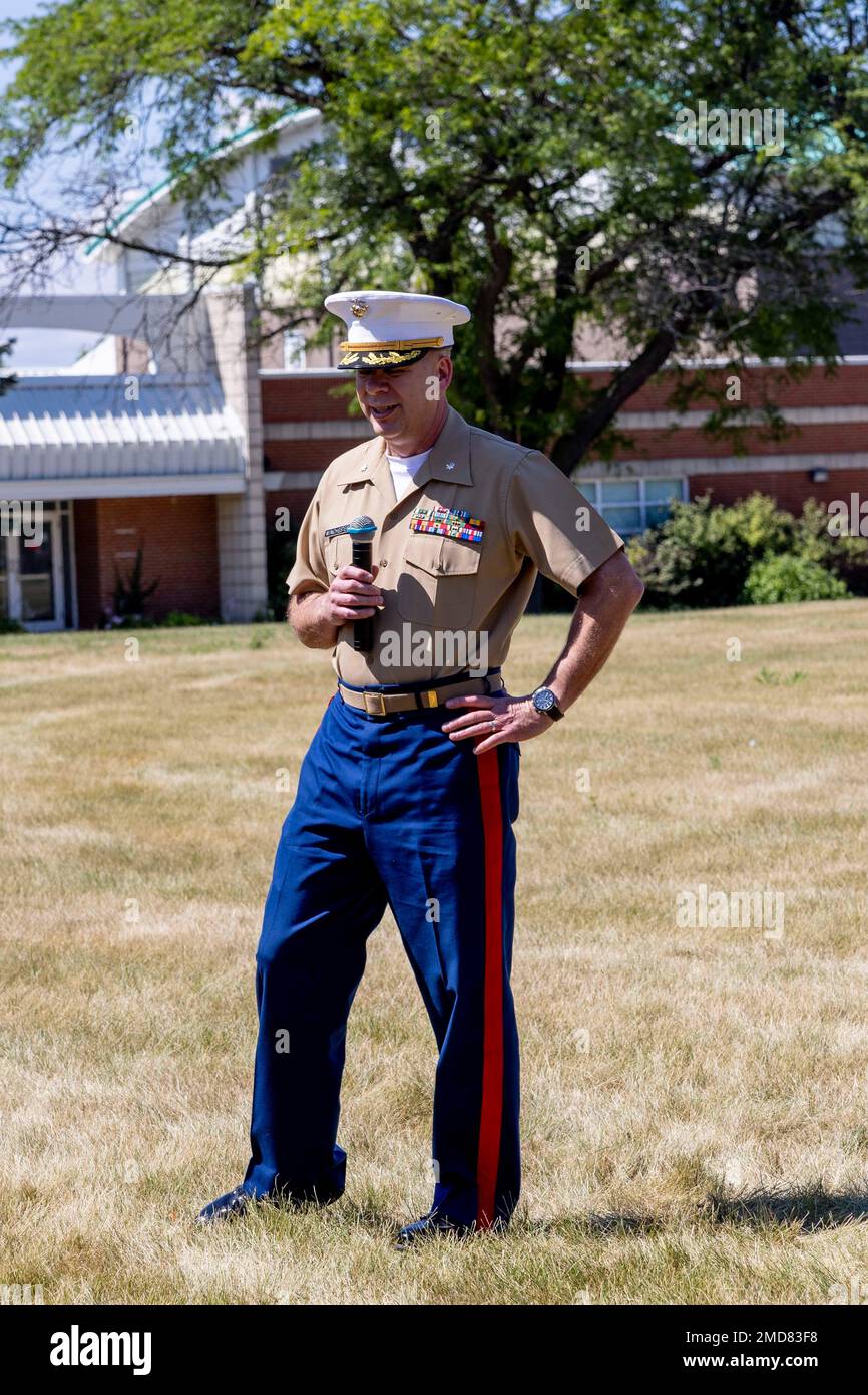 U.S. Marine Corps LtCol. Charles Winchester, outgoing commanding ...