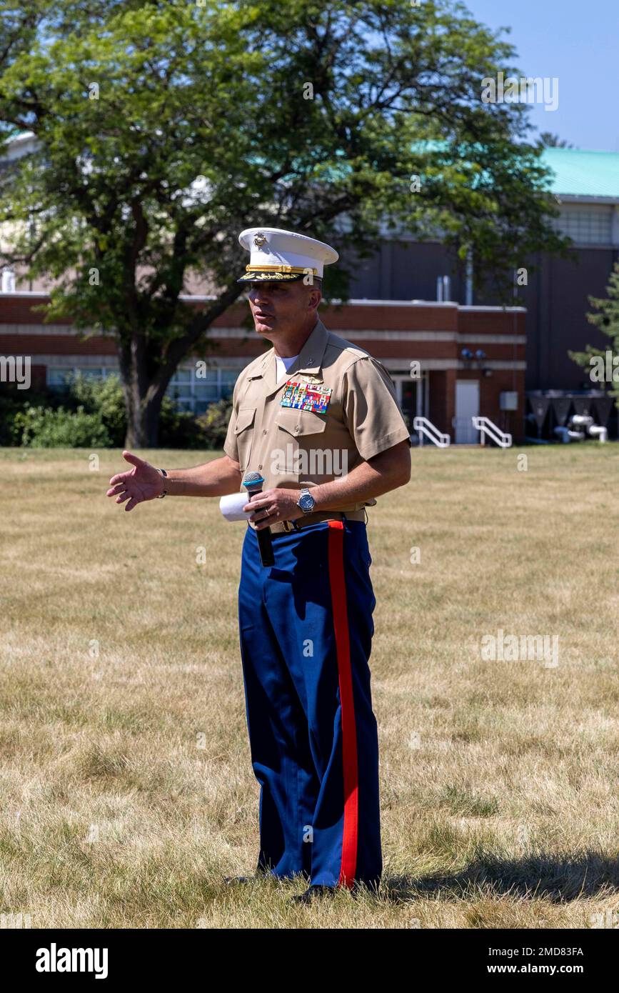 U.S. Marine Corps LtCol. Charles Winchester, outgoing commanding ...