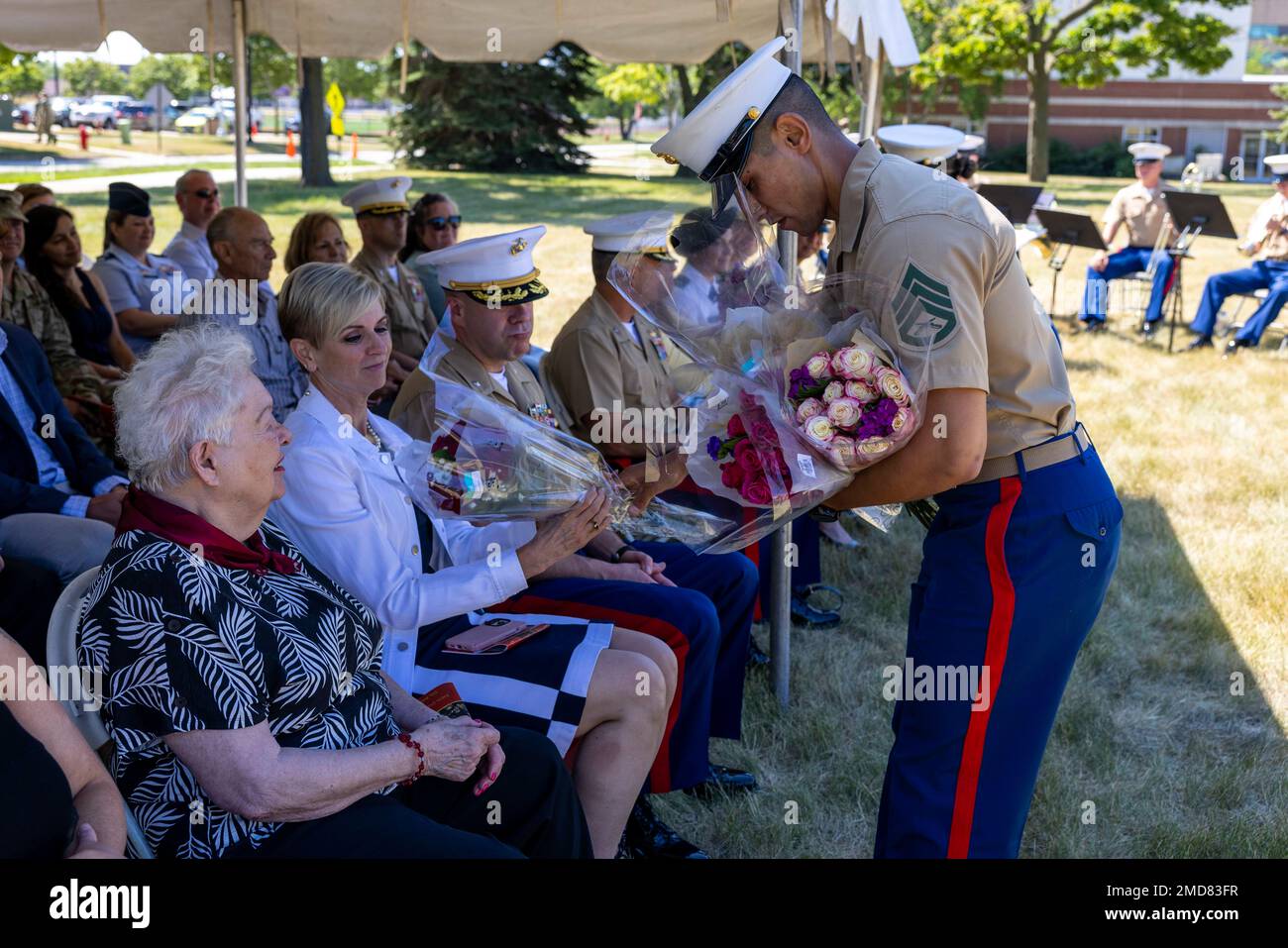 U.S. Marine Corps LtCol. Charles Winchester, outgoing commanding ...