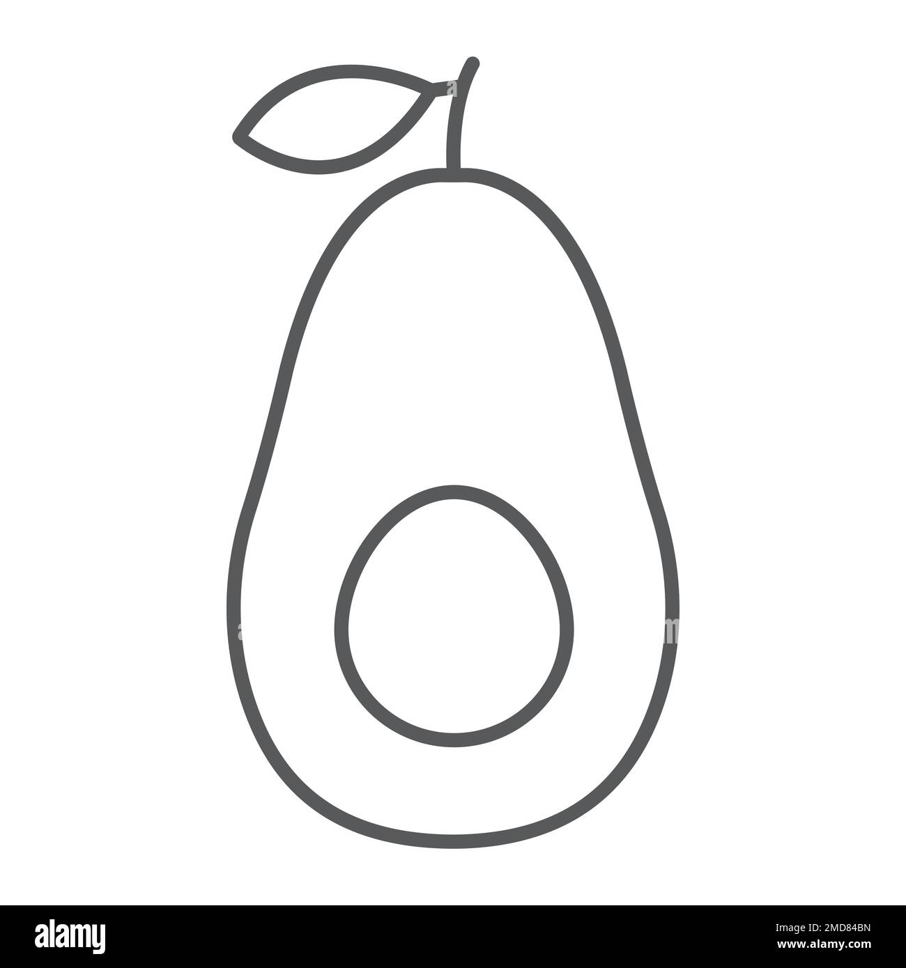 Avocado thin line icon, fruit and vitamin, diet sign, vector graphics ...