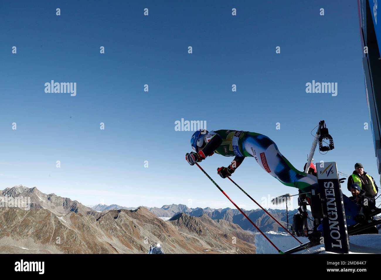 Slovenia's Meta Hrovat starts an alpine ski, women's World Cup giant ...