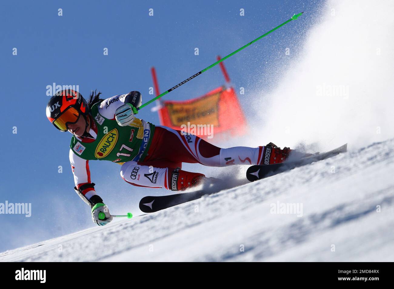 Austria's Stephanie Brunner speeds down the course during an alpine ski ...
