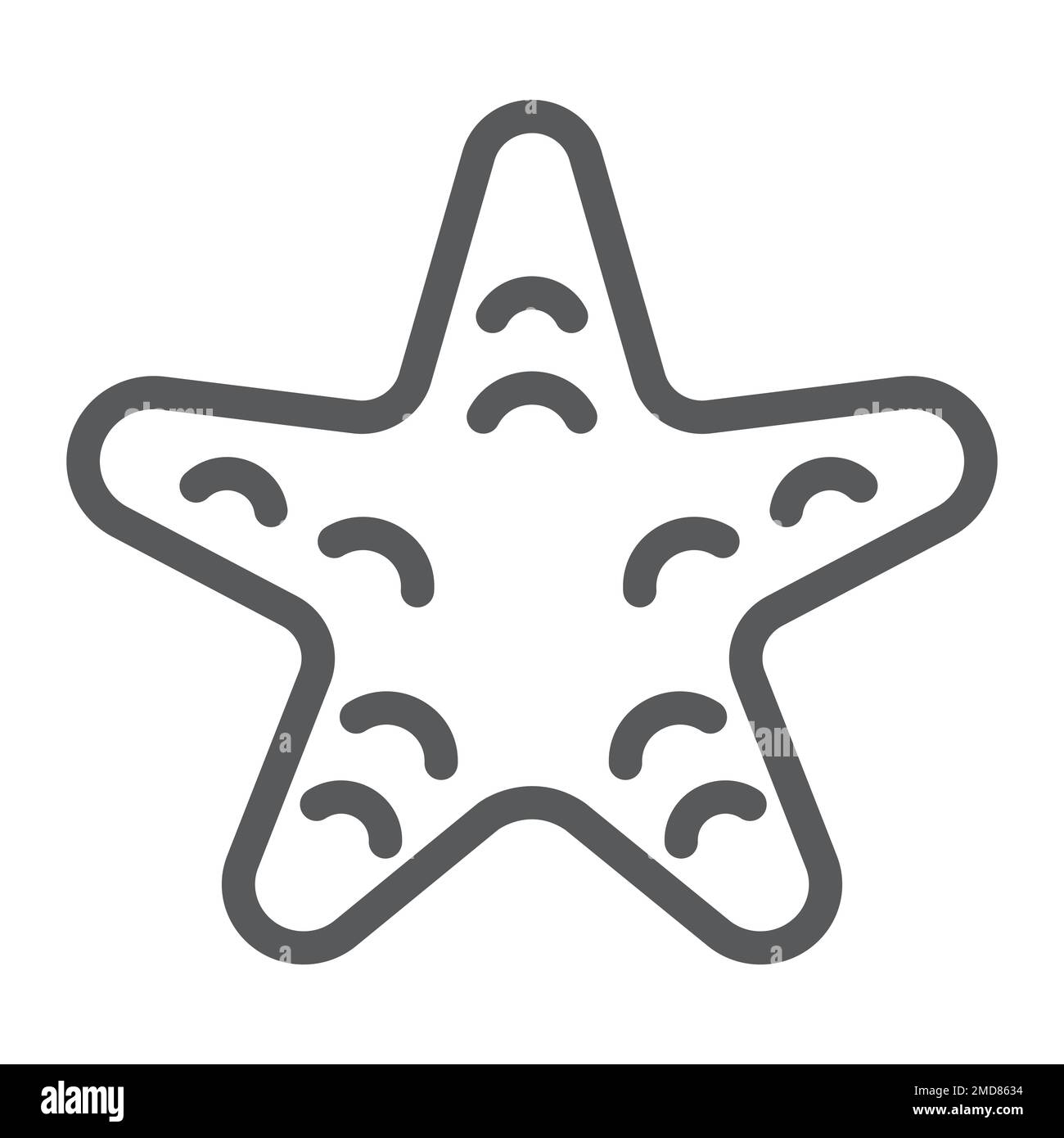 Starfish line icon, animal and underwater, aquatic sign vector graphics ...