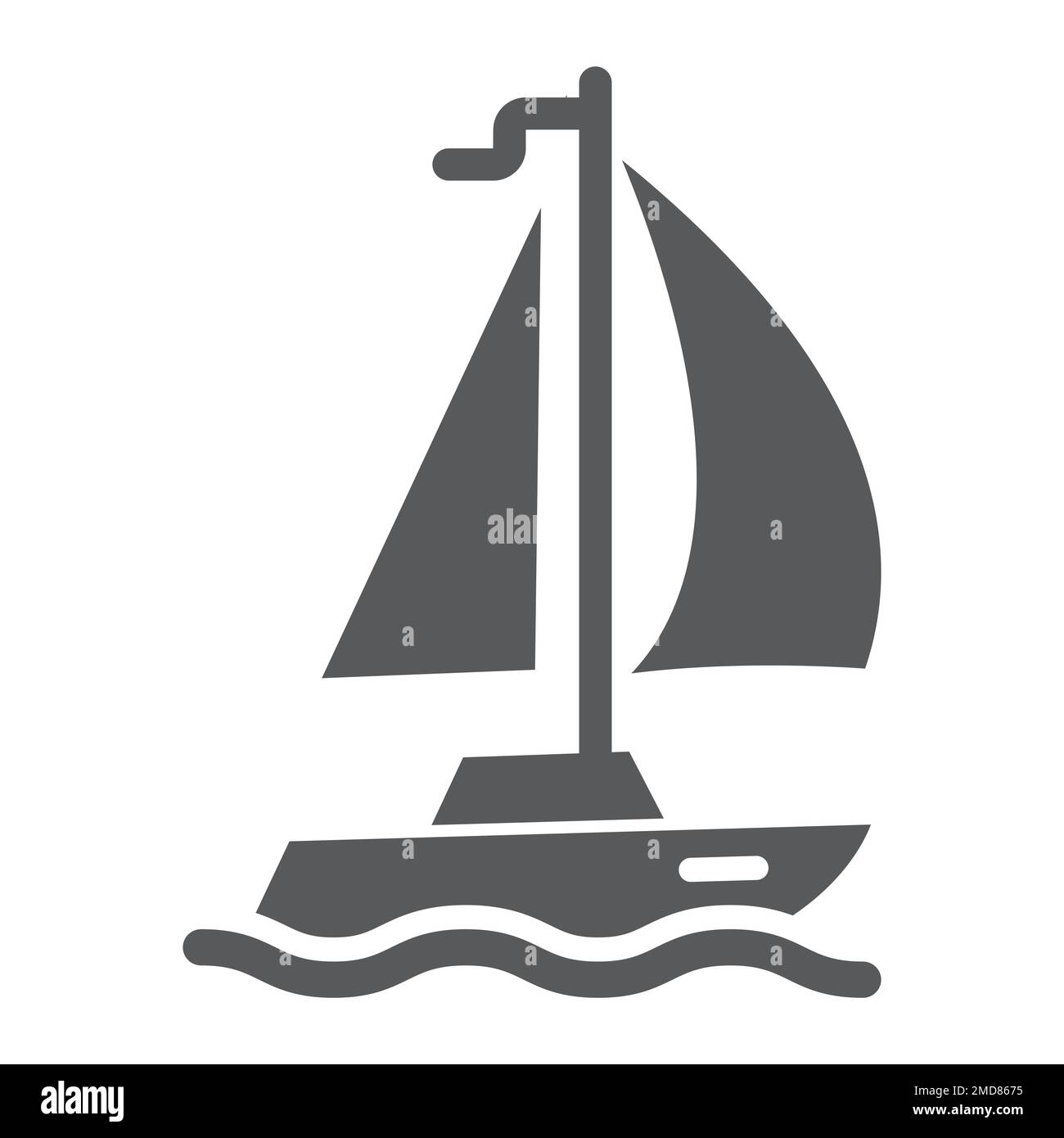 Sail yacht glyph icon, travel and tourism, sailboat sign vector ...
