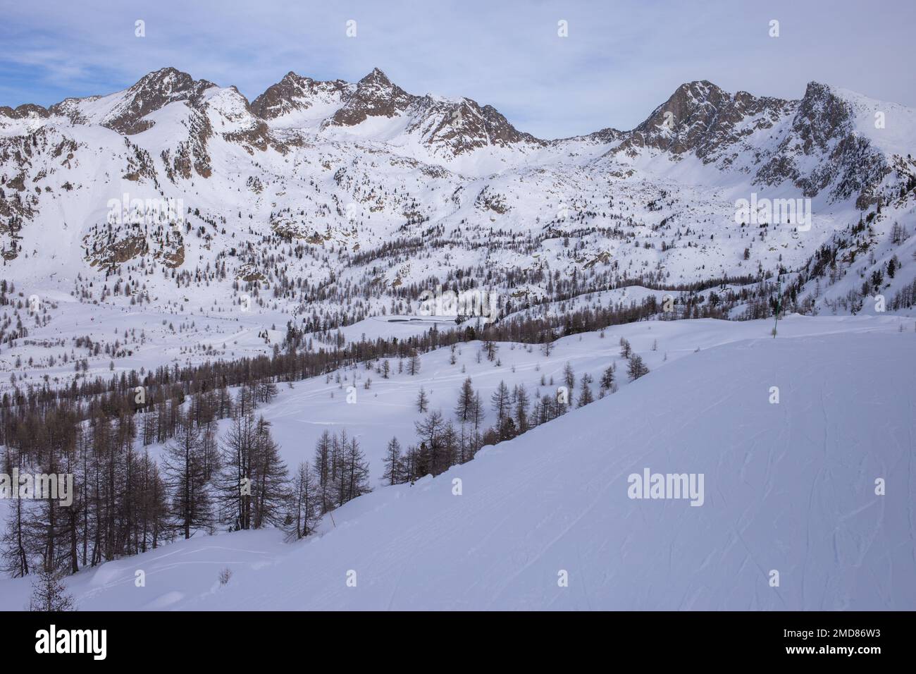 Winter snowy landscape. Nature scenery. Winter background. Alpine ...