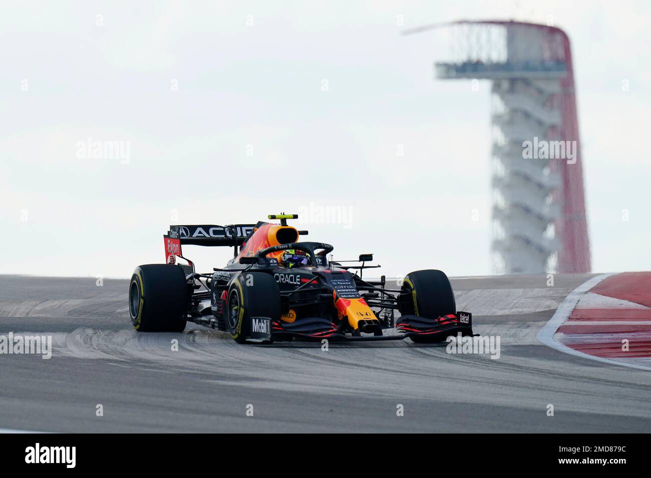 Red Bull driver Sergio Perez, of Mexico, during an open practice for ...