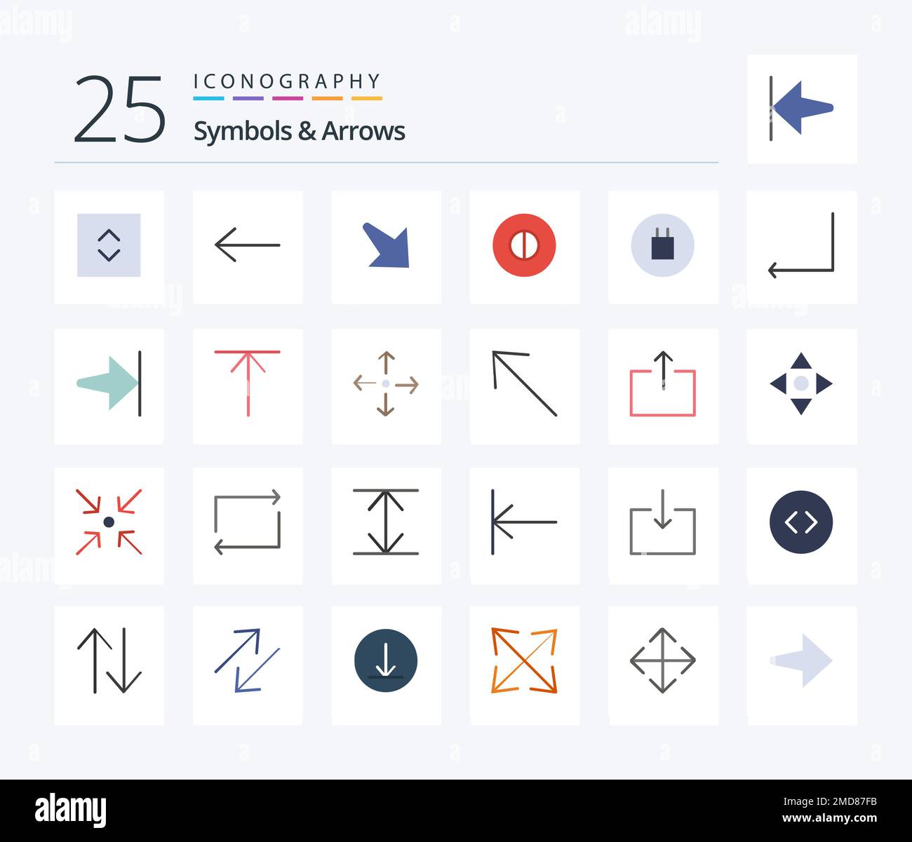 Symbols & Arrows 25 Flat Color icon pack including arrow. end. ancient ...
