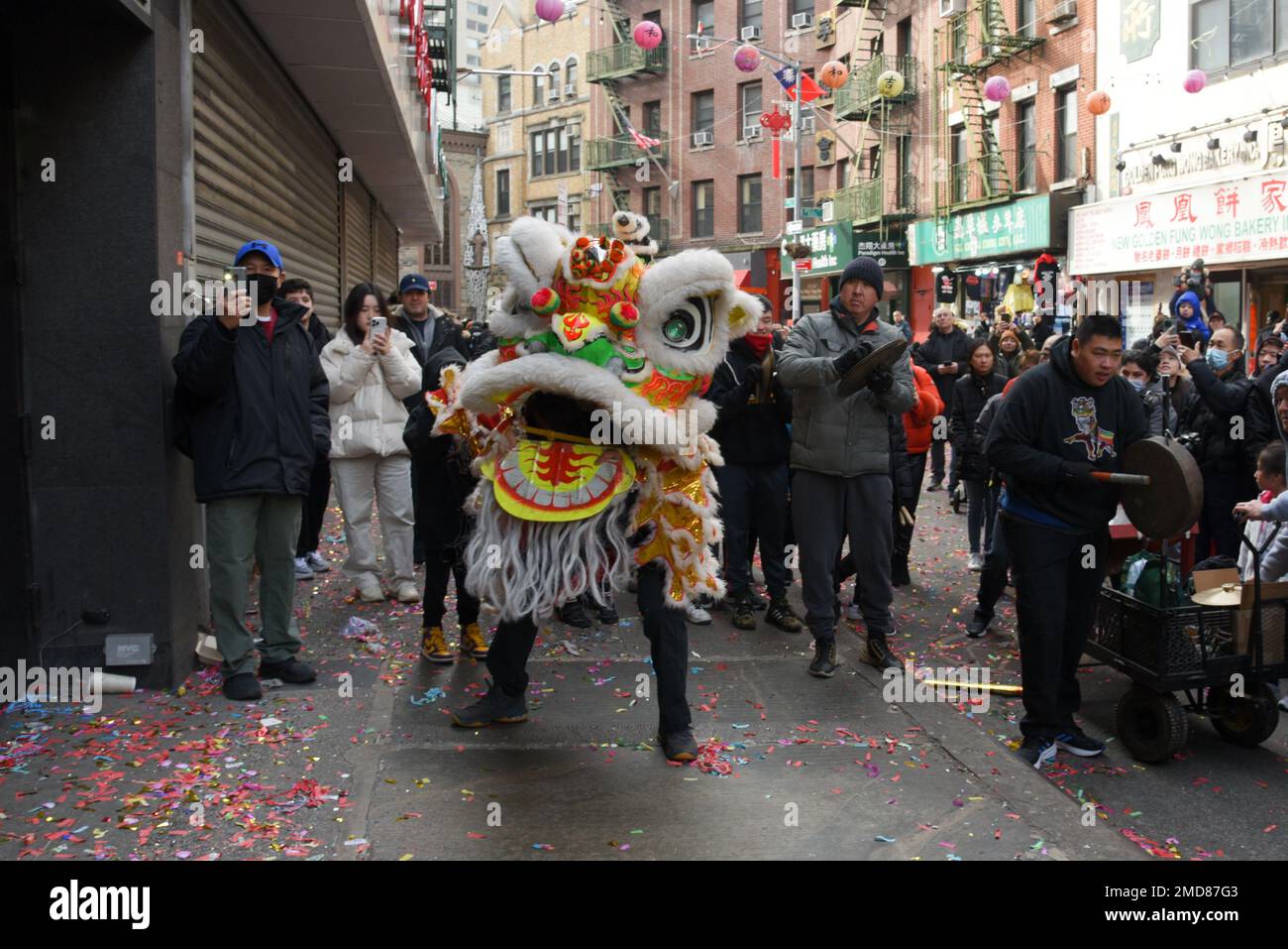 Dragon costumes are paraded by performers during Lunar New Year ...