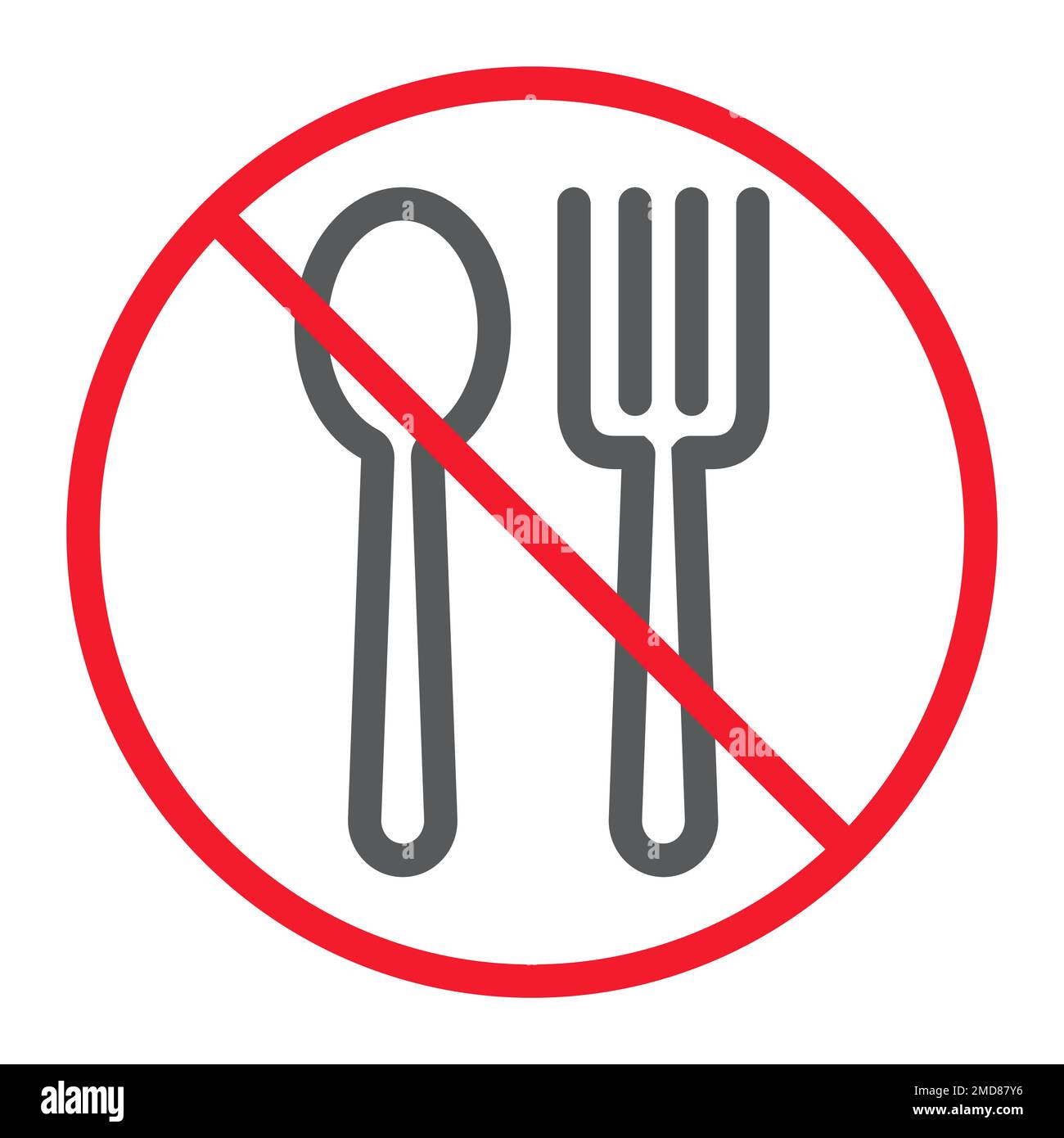 No Eating line icon, prohibition and forbidden, no food sign vector ...