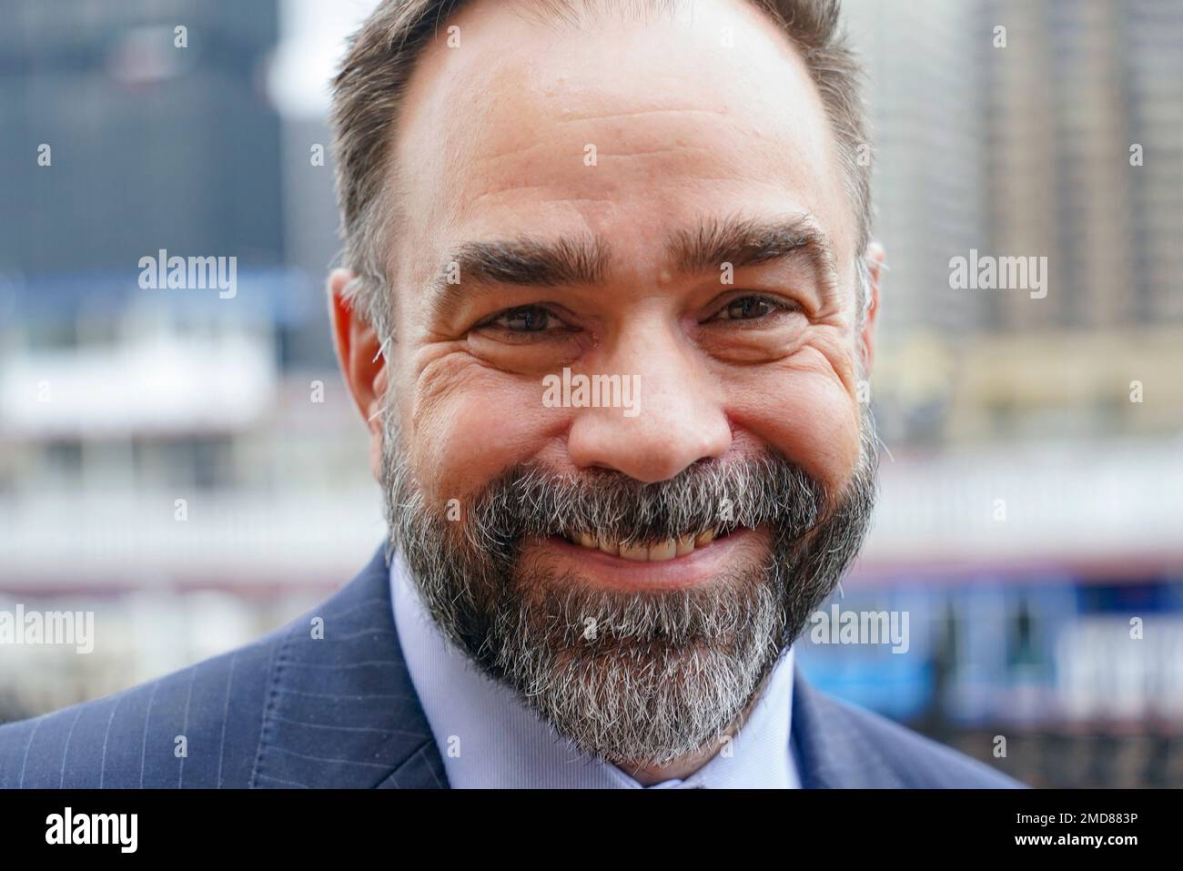 In this photo made on Friday, Oct. 22, 2021, Judge Kevin Brobson poses ...