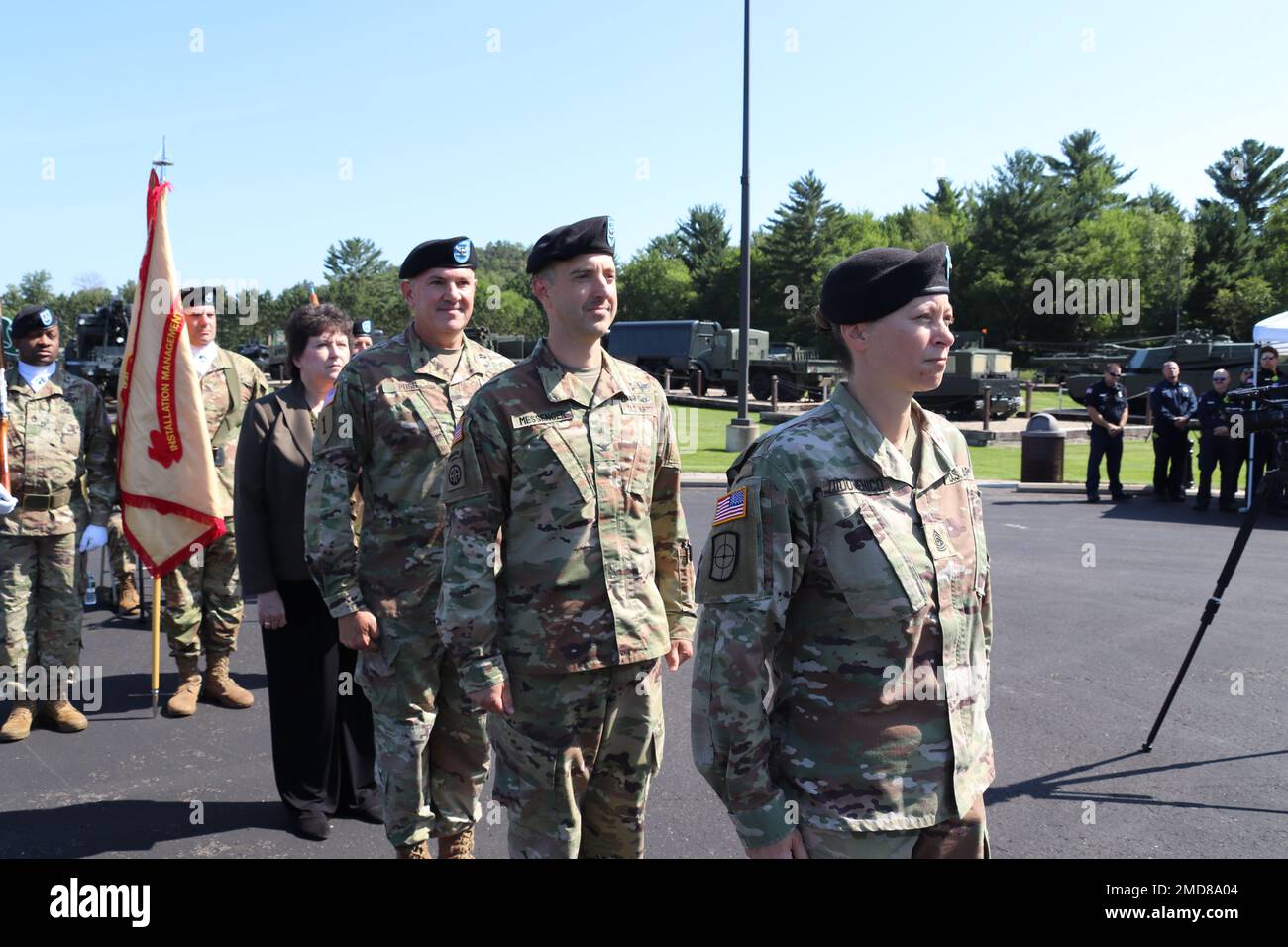 Members of the official party prepare to move July 14, 2022, during the ...