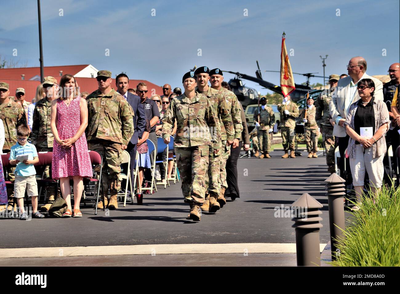 Members of the official party move July 14, 2022, during the Fort McCoy ...