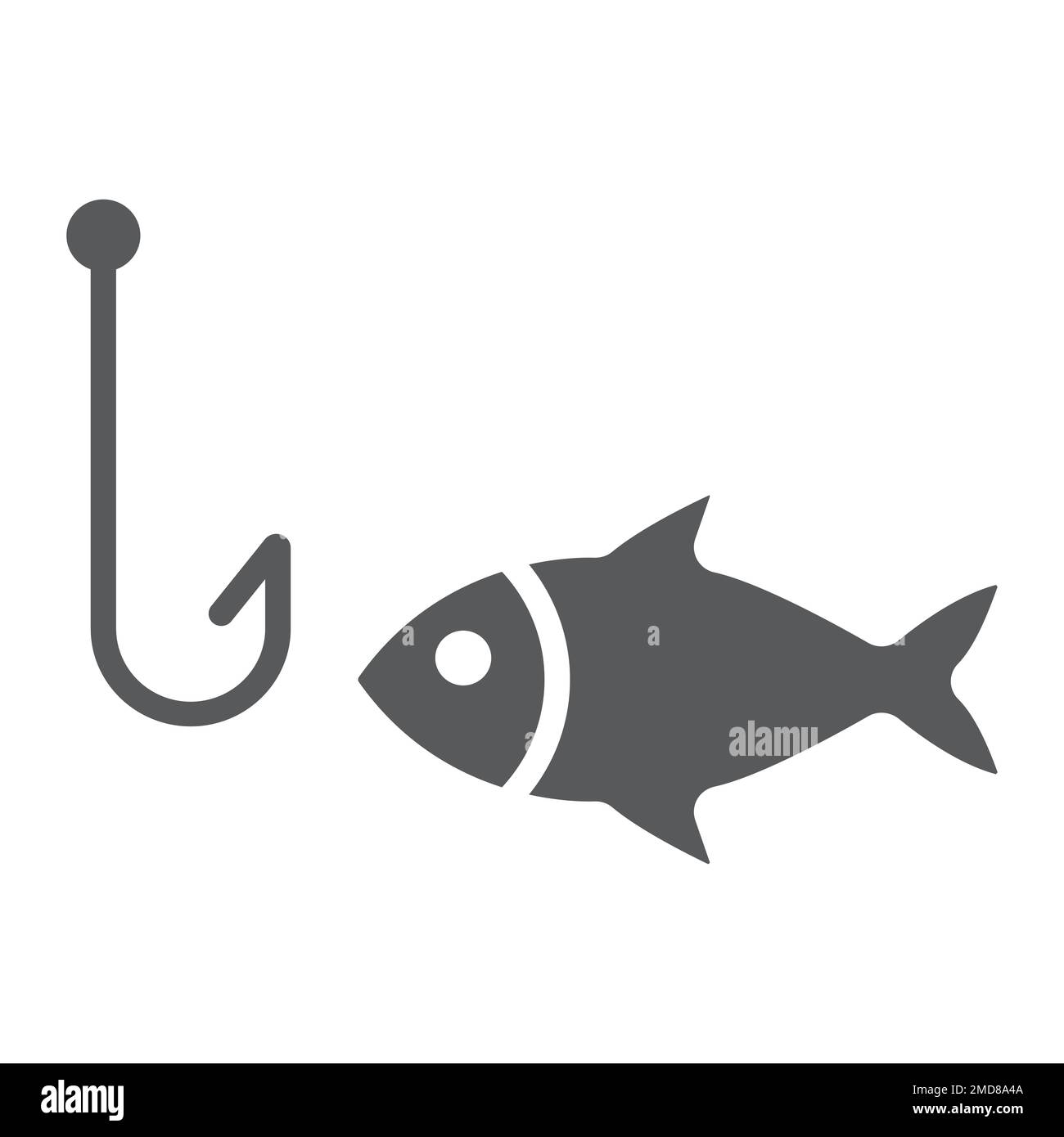 Fishing glyph icon, animal and underwater, hook sign vector graphics, a ...