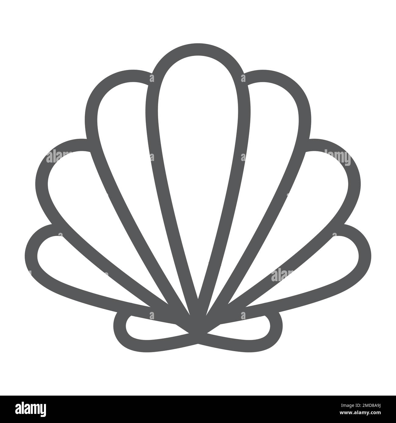 Seashell line icon, animal and underwater, shell sign vector graphics ...