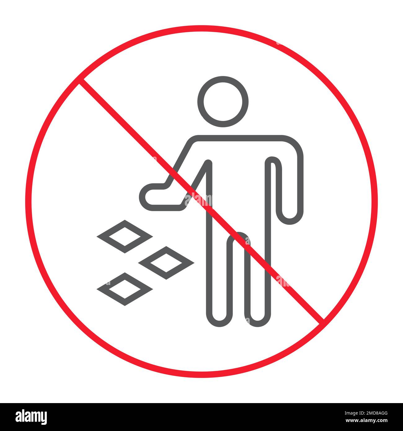 Do not litter thin line icon, prohibition and forbidden, no garbage ...