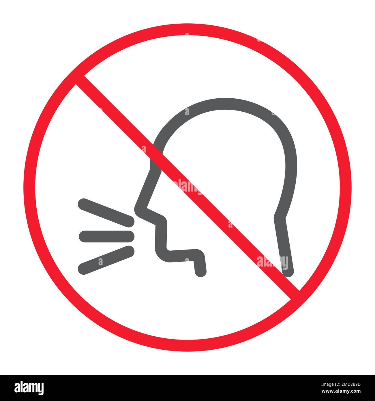 Keep silence line icon, prohibition and forbidden, no sound sign vector ...