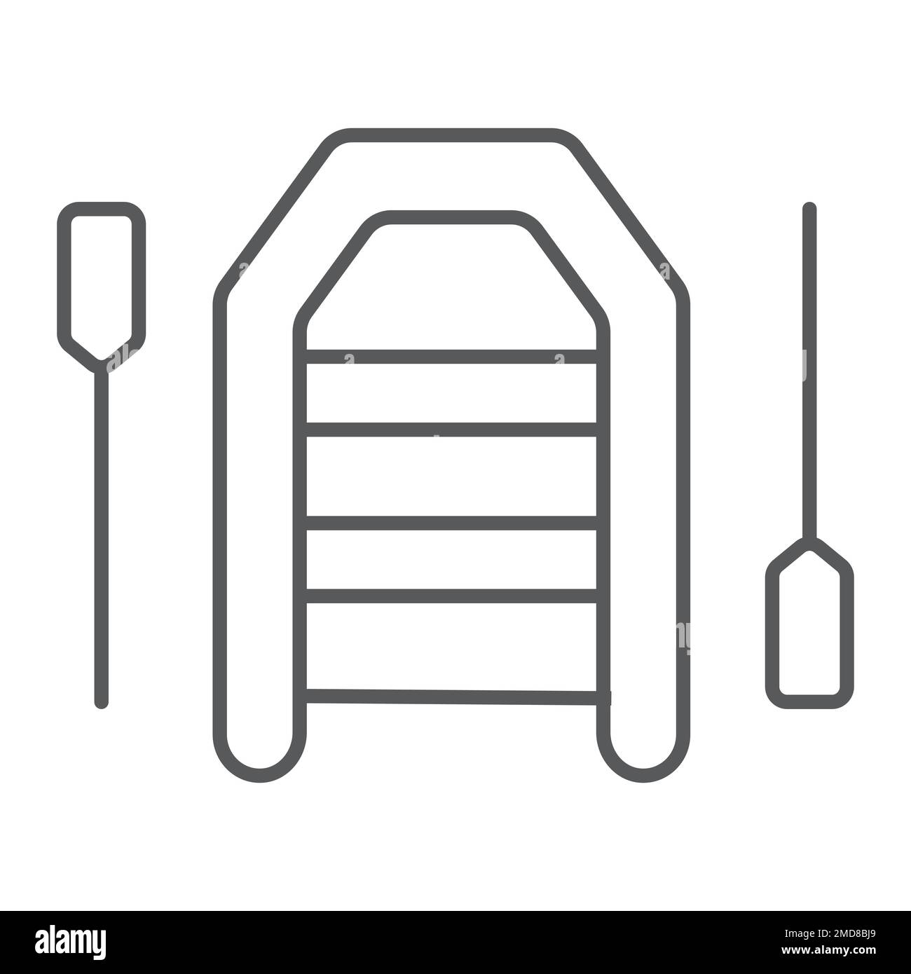 Inflatable Boat With Peddles thin line icon, diving and underwater ...