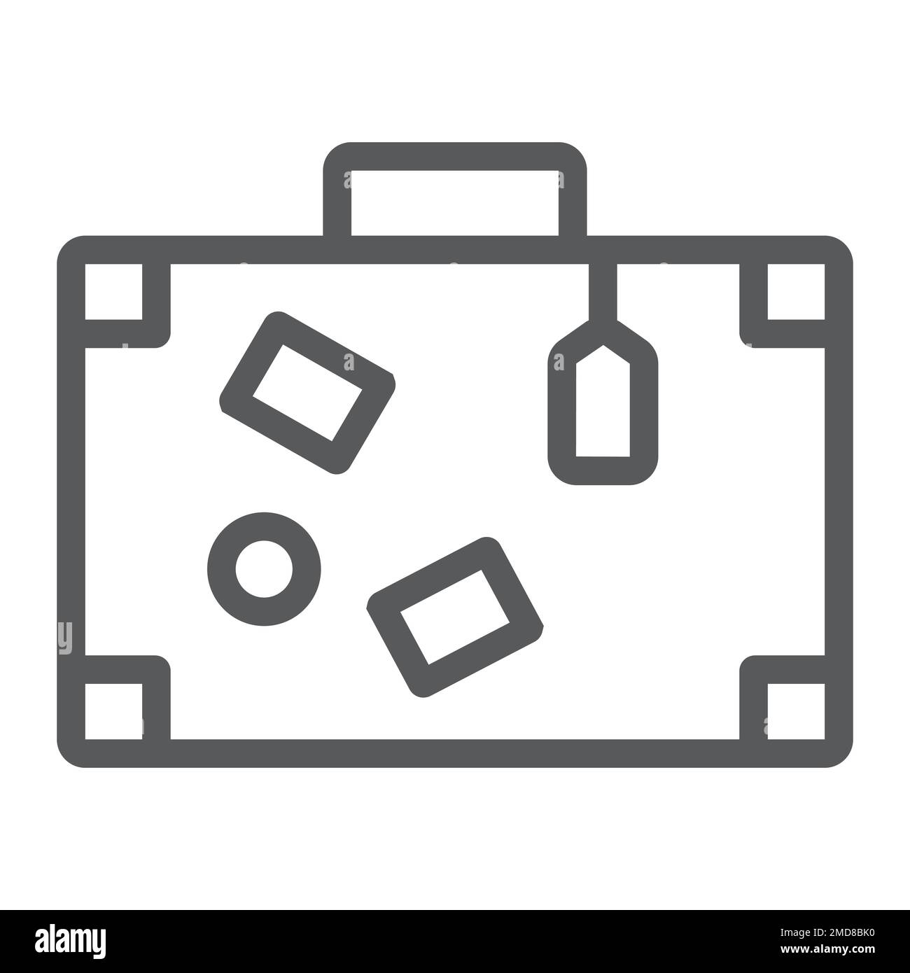 Travel bag line icon, travel and tourism, tourist suitcase sign vector ...