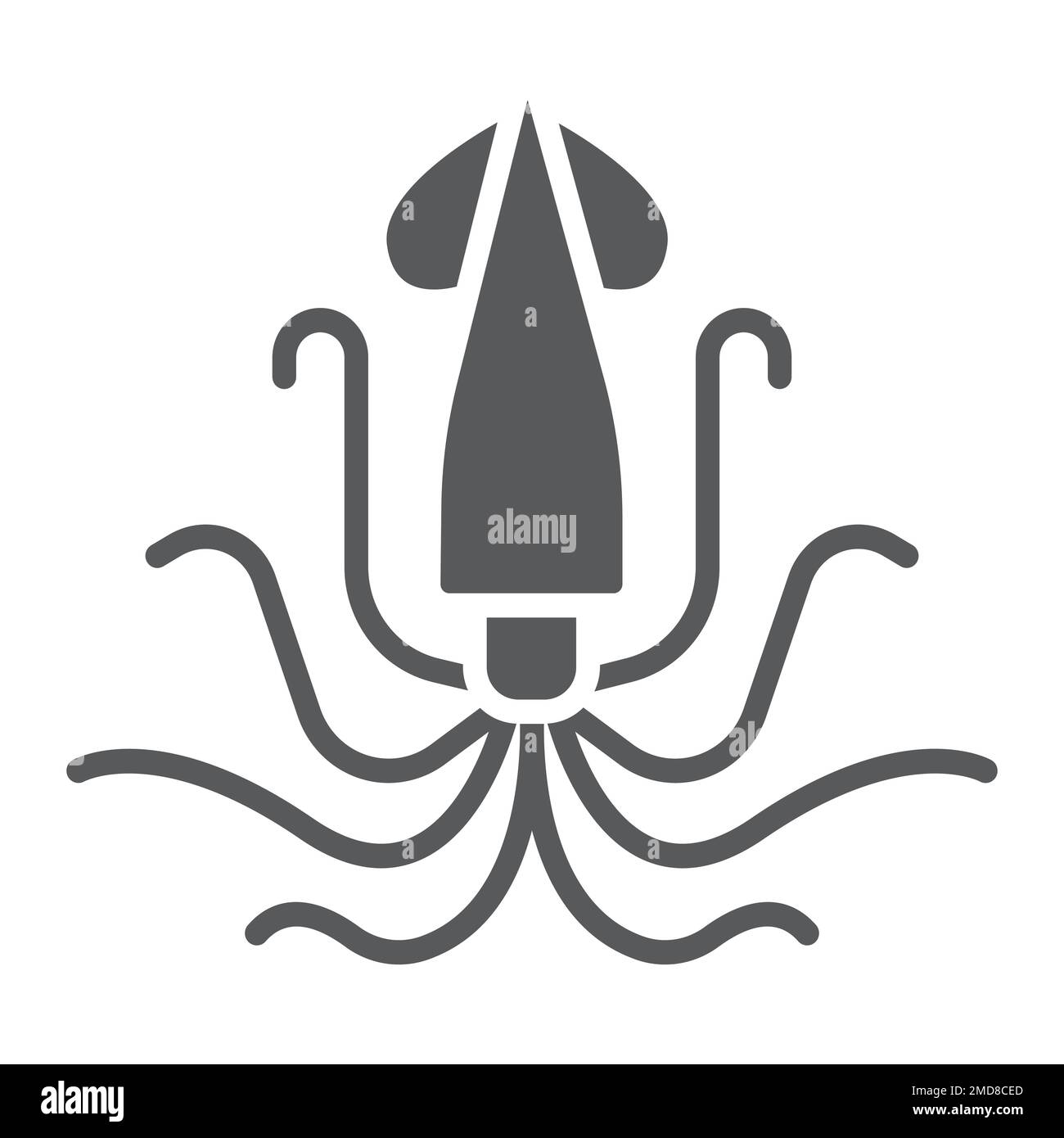 Squid glyph icon, animal and underwater, aquatic sign vector graphics ...