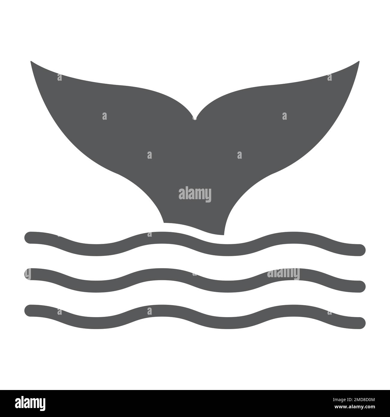 Whale tail glyph icon, animal and underwater, aquatic sign vector ...
