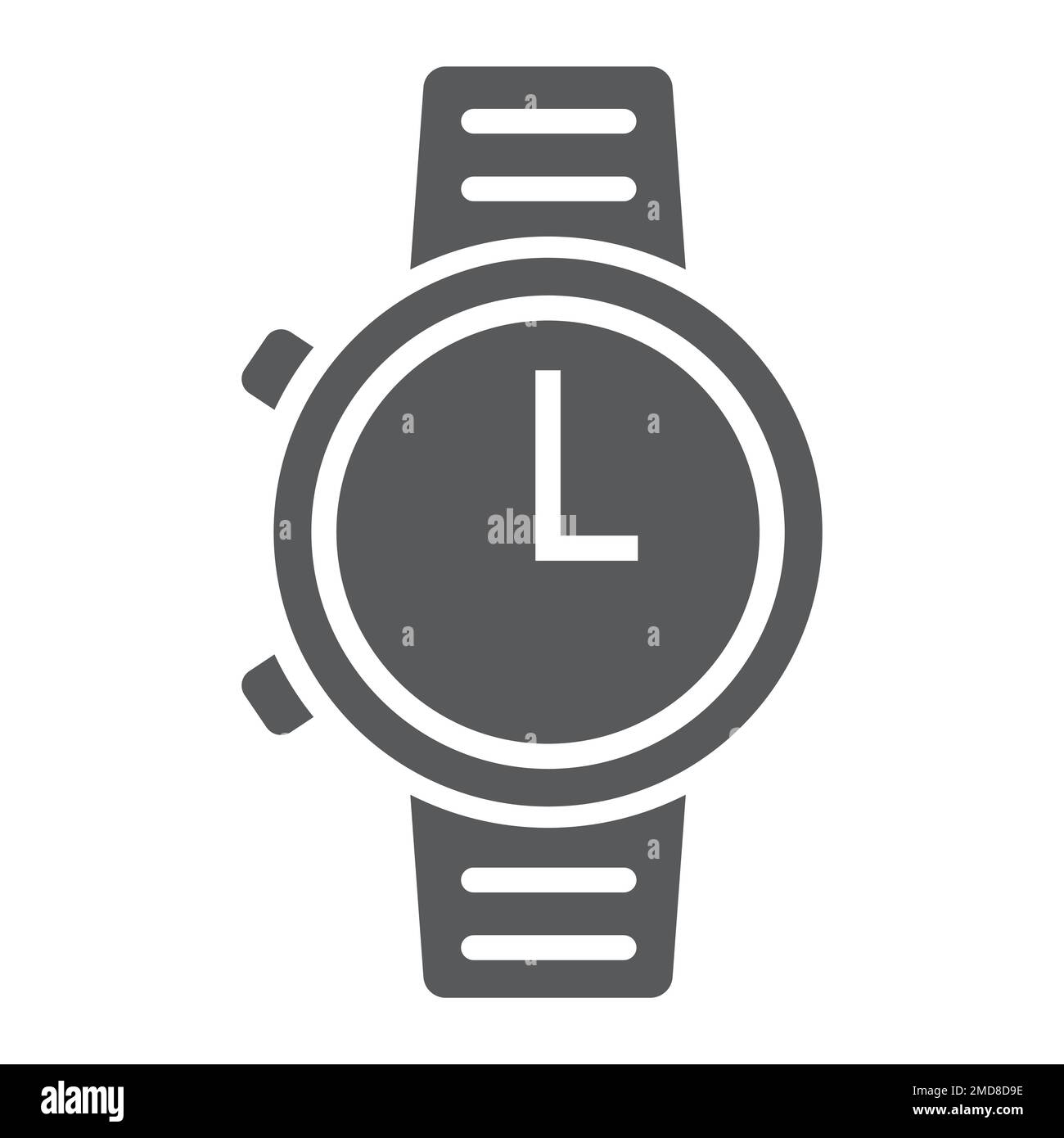 Watch glyph icon, clock and time, starp sign vector graphics, a solid ...