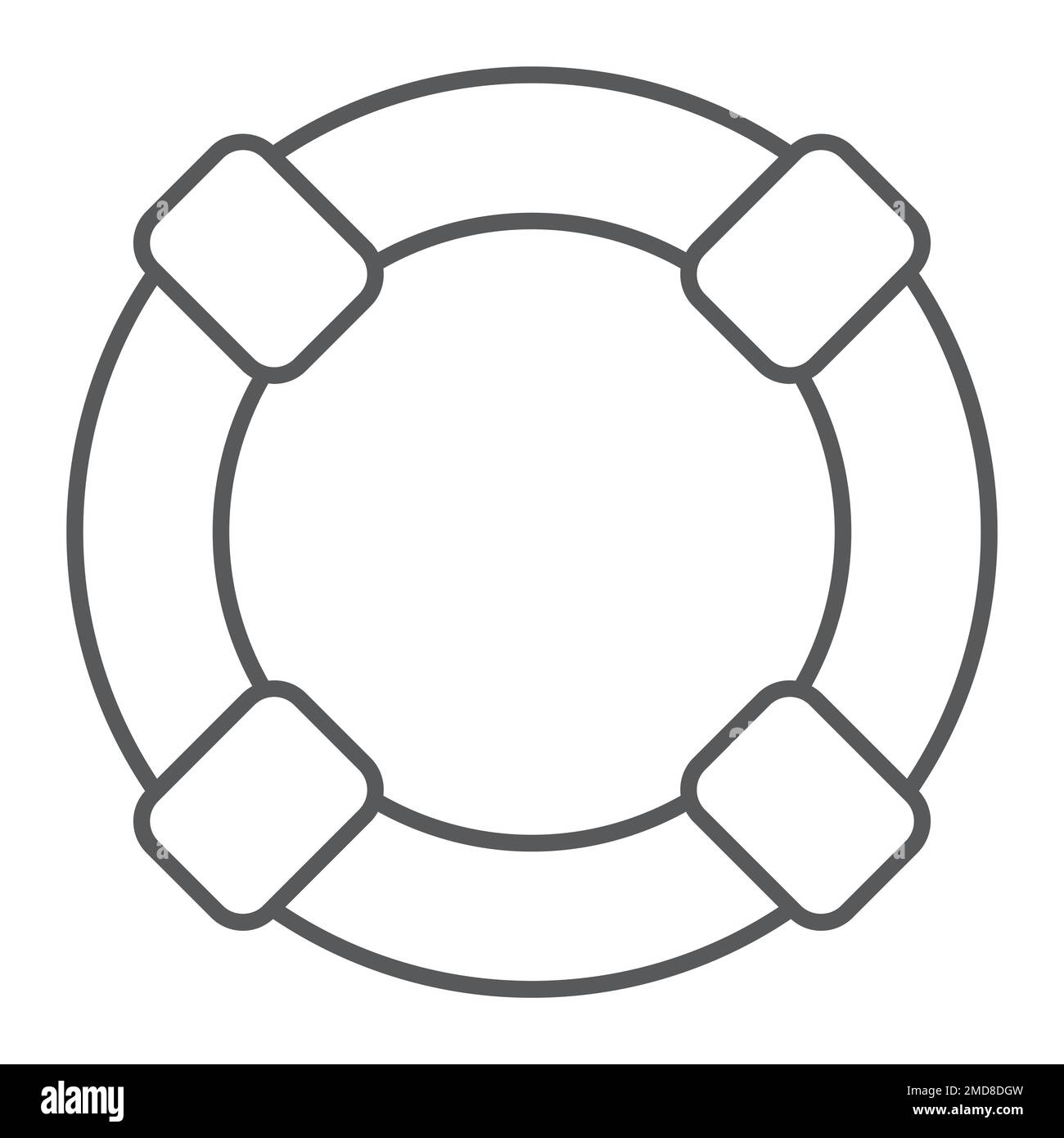 Lifebuoy thin line icon, sos and lifeguard, help sign vector graphics ...