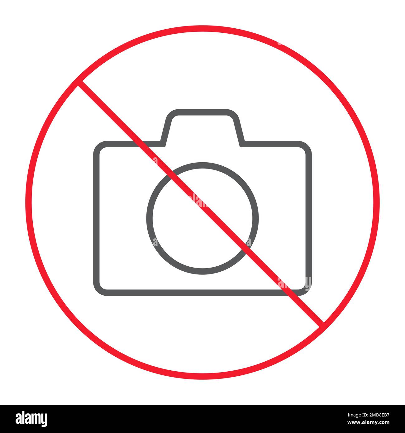 No camera thn line icon, prohibition and forbidden, no photo sign ...