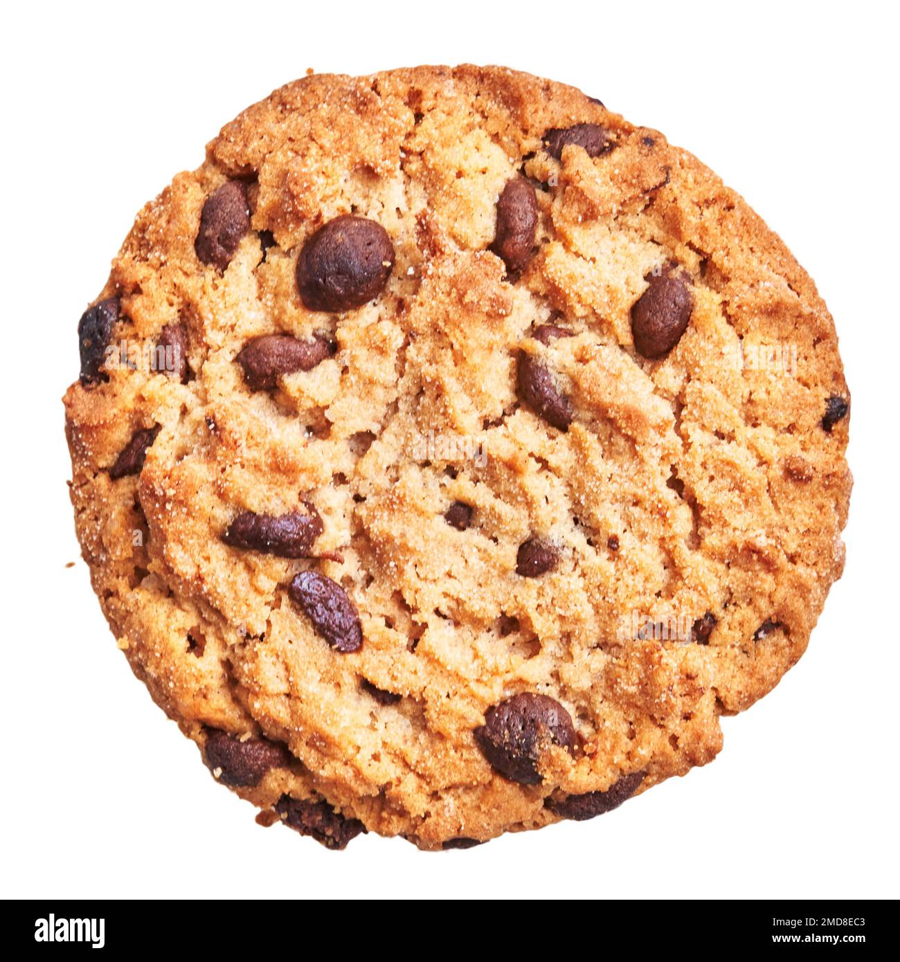 Delicious single chocolate cookie over isolated white background Stock ...