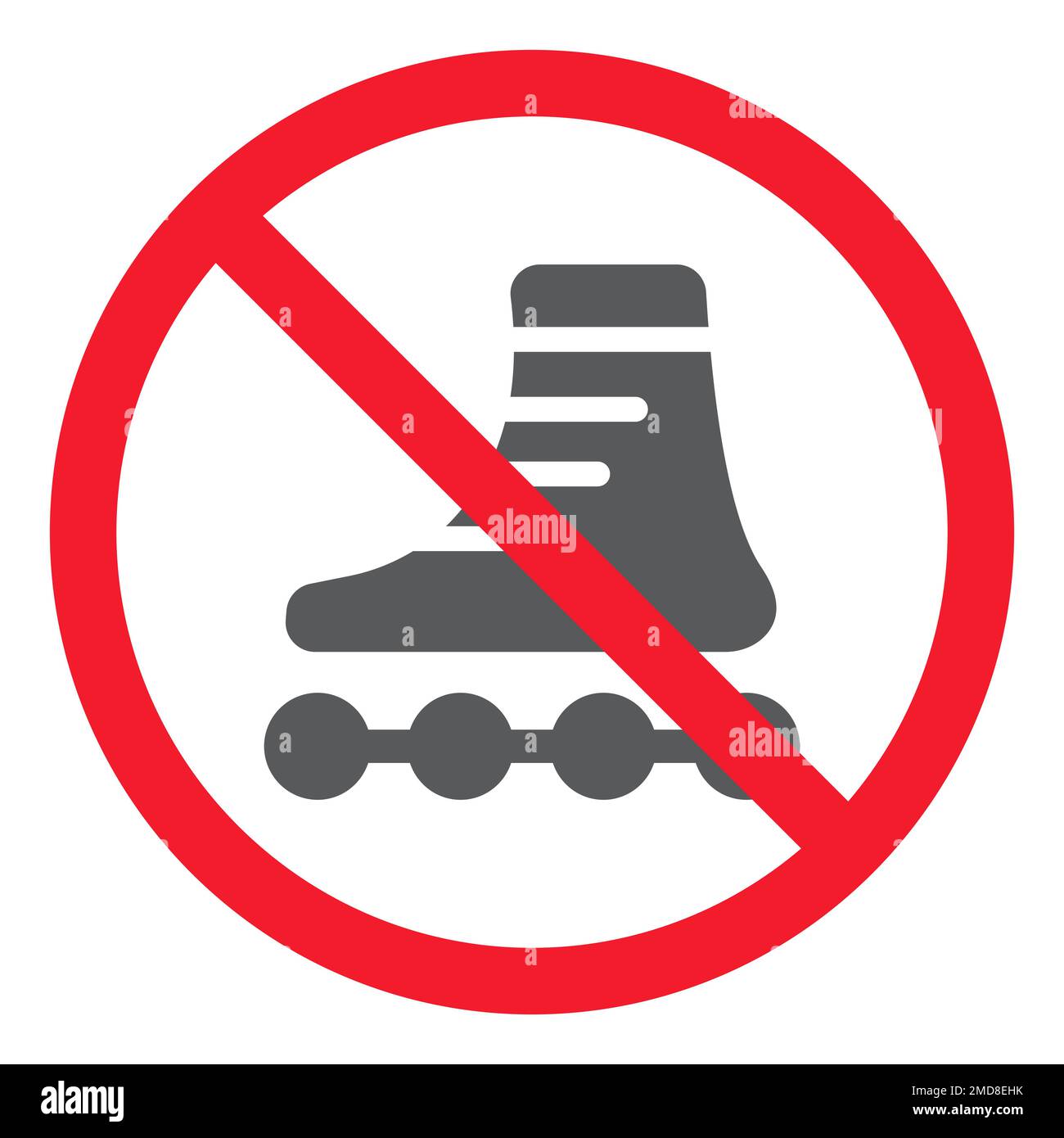 No Roller skates glyph icon, prohibition and forbidden, no skating sign ...