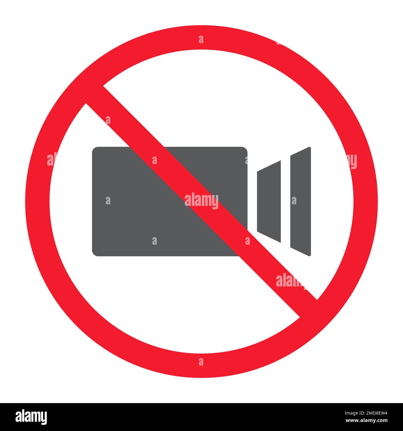 No filming glyph icon, prohibition and forbidden, no video sign vector ...