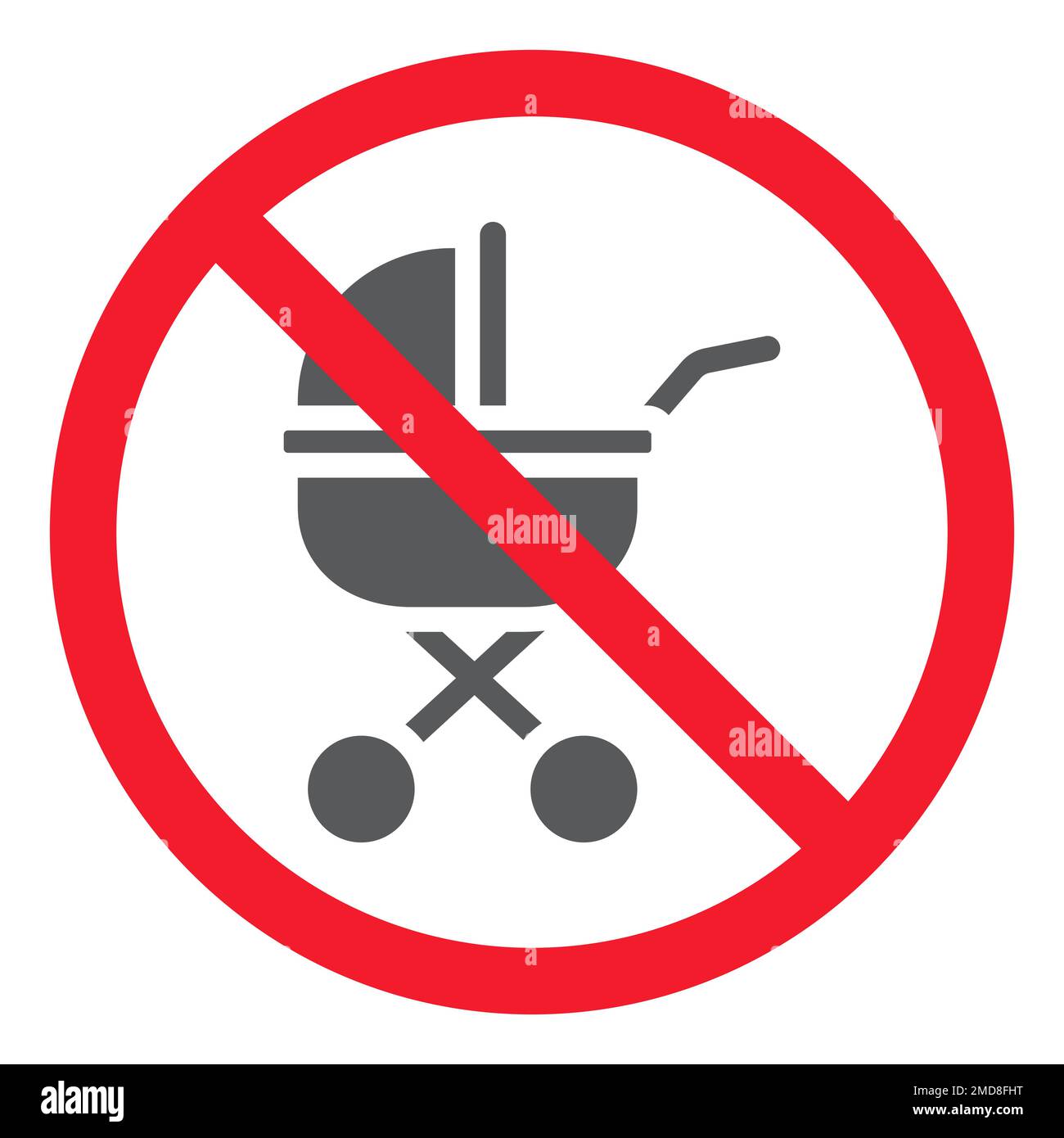 No Baby Carriage glyph icon, prohibition and forbidden, no stroller ...