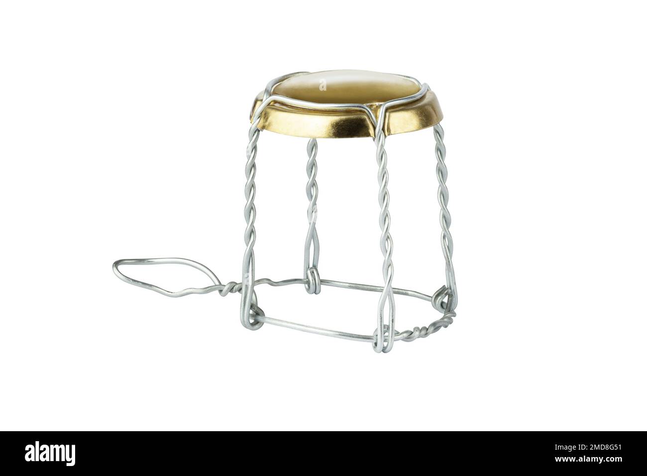 Muselet from bottle of champagne wine. Isolated on white background ...