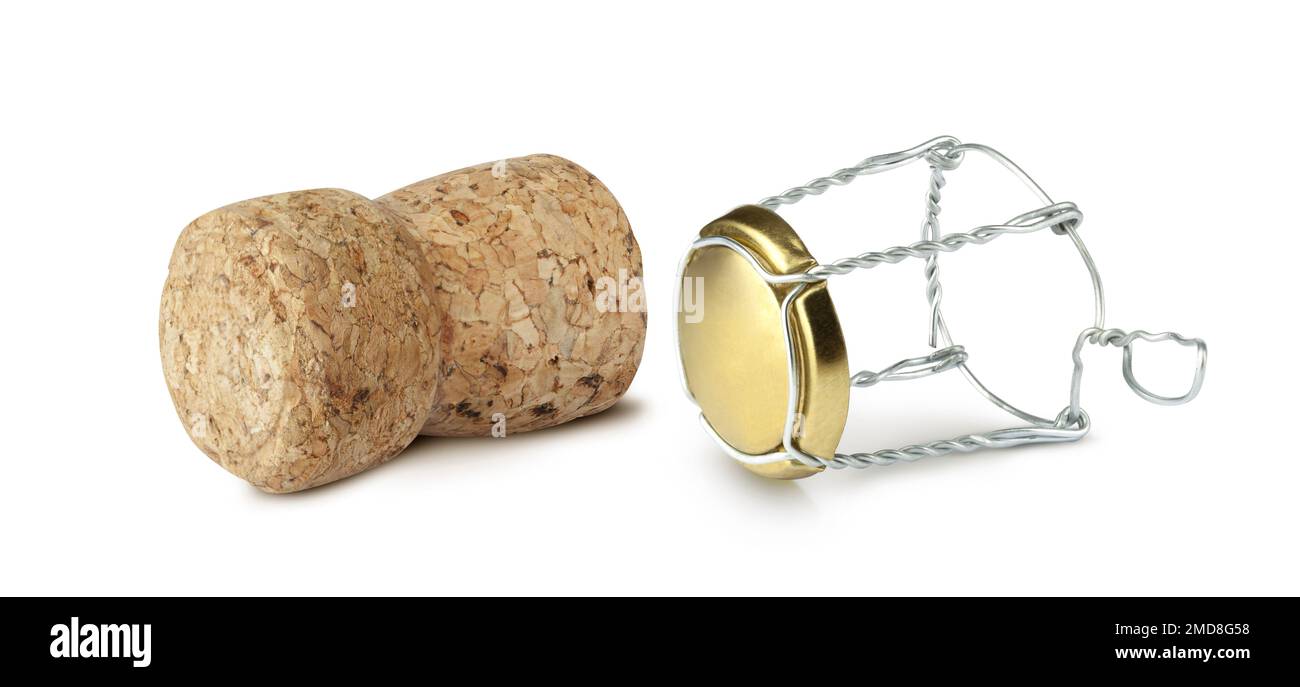Champagne cork isolated on a white background Stock Photo - Alamy