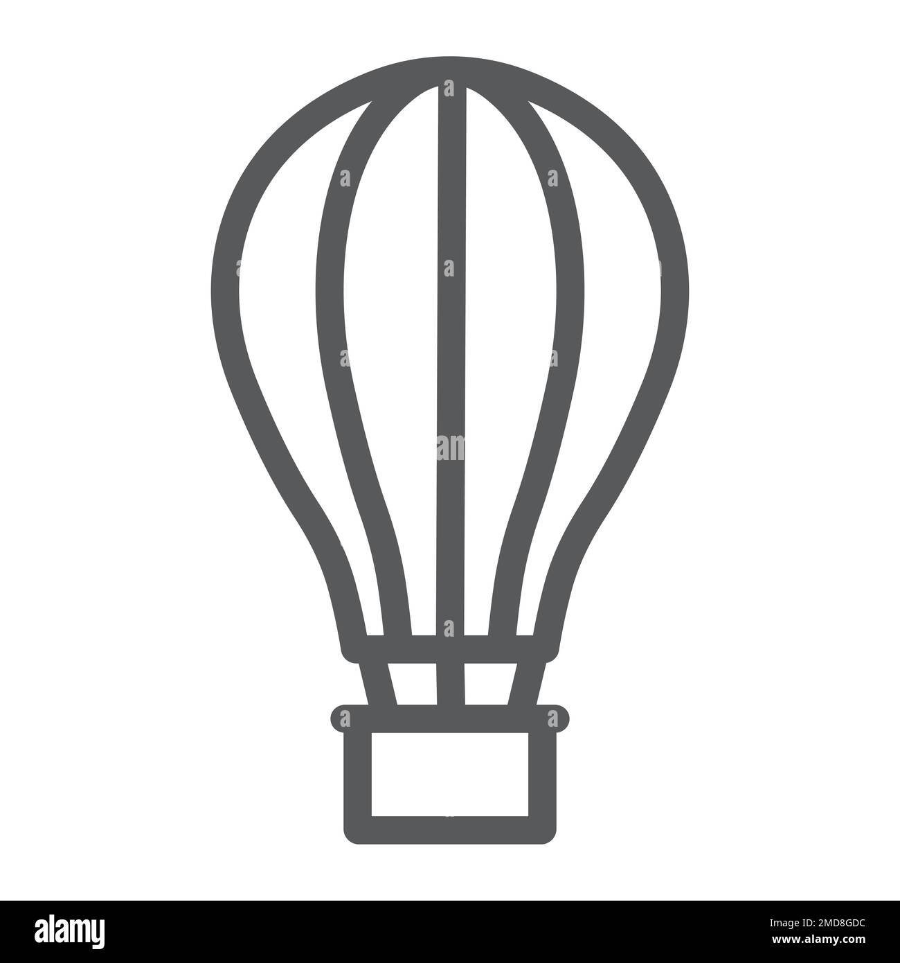 Hot Air Ballon line icon, travel and tourism, airship sign vector ...