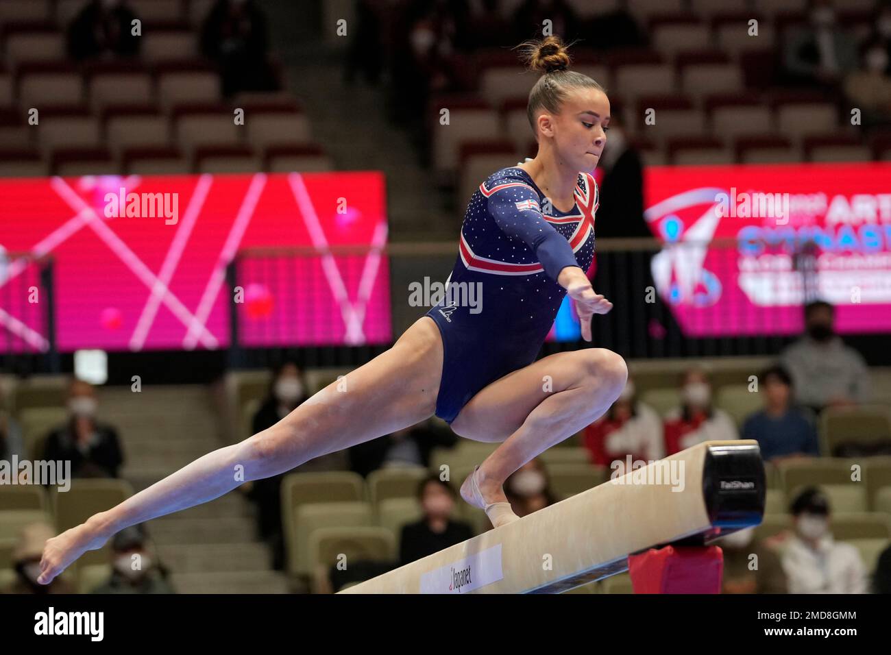 Georgia-Mae Fenton, of Britain, competes on the balance beam during the ...